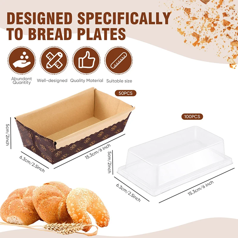 Recyclable Rectangle Corrugated Kraft Bread Baking Mould Paper Baking ...