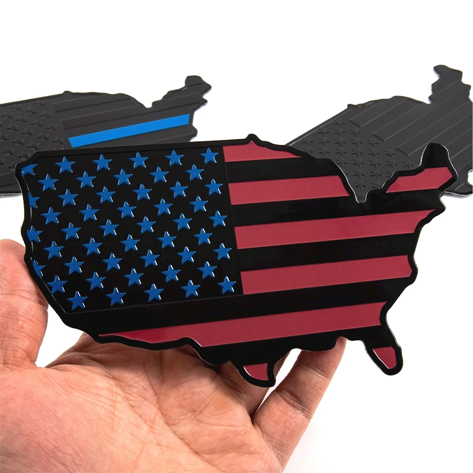 American Flag Map Emblem Sticker Decal 3D Auto Patriotic Badge American ...