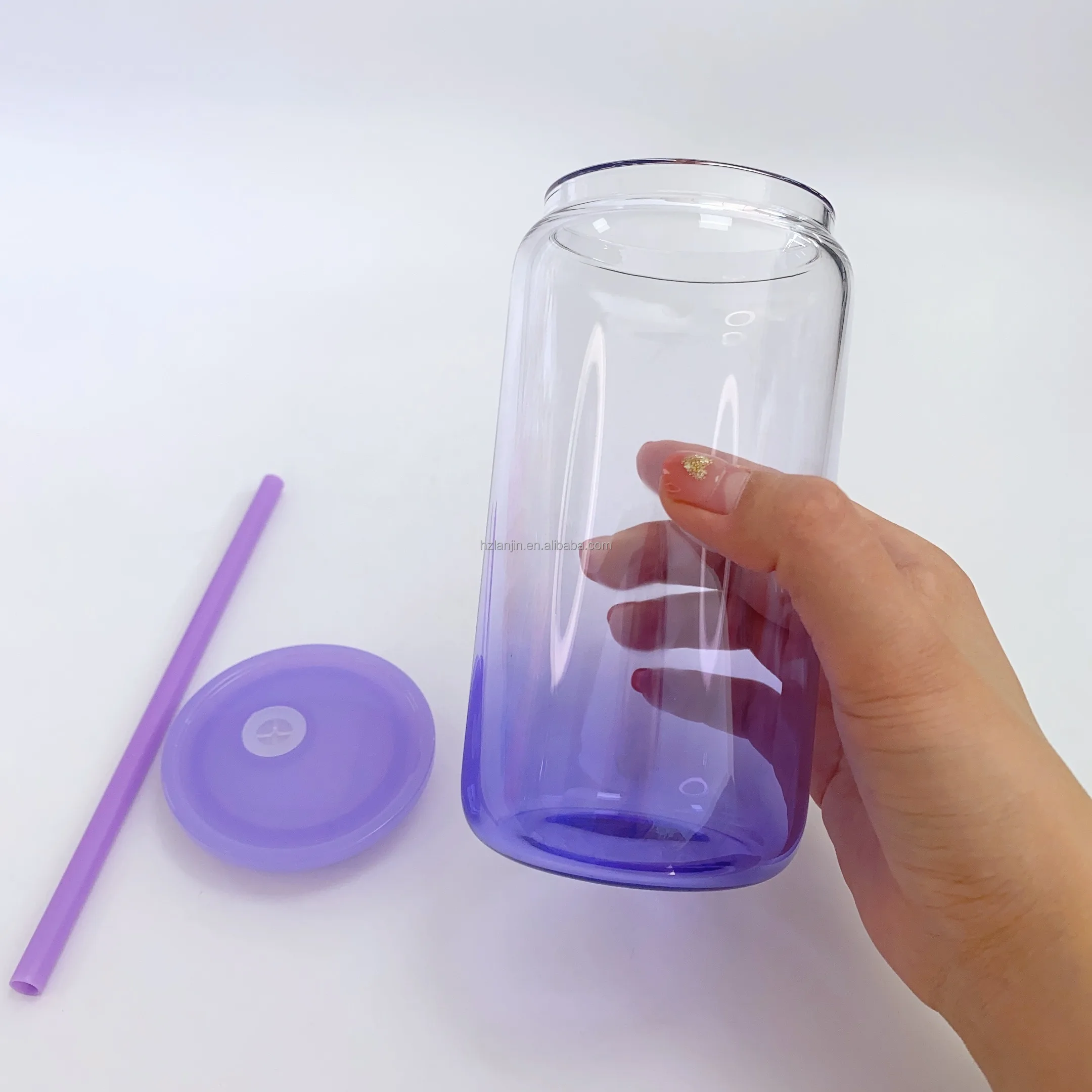 Us Warehouse In Stock New Arrival 16oz Ombre Jelly Glass Can Gradent ...