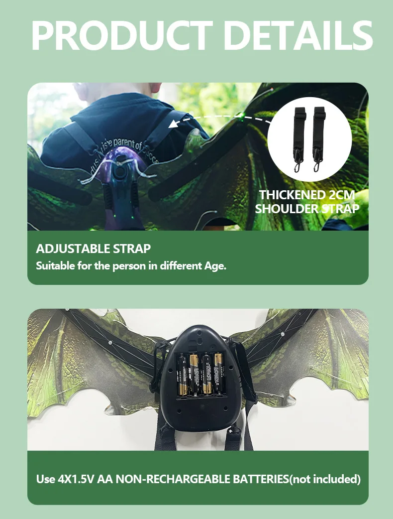 Newest Children Kids Dinosaur Waving Wings Light up Electric Dinosaur ...