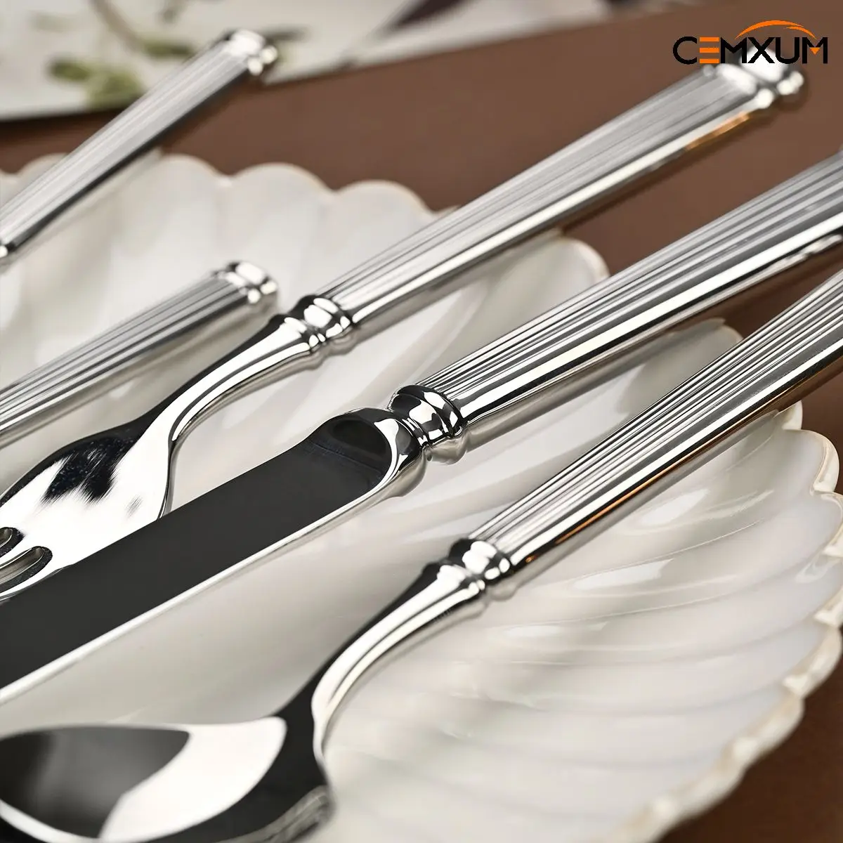 High Quality Europe Roman Column Silverware Knife Fork And Spoon Silver ...