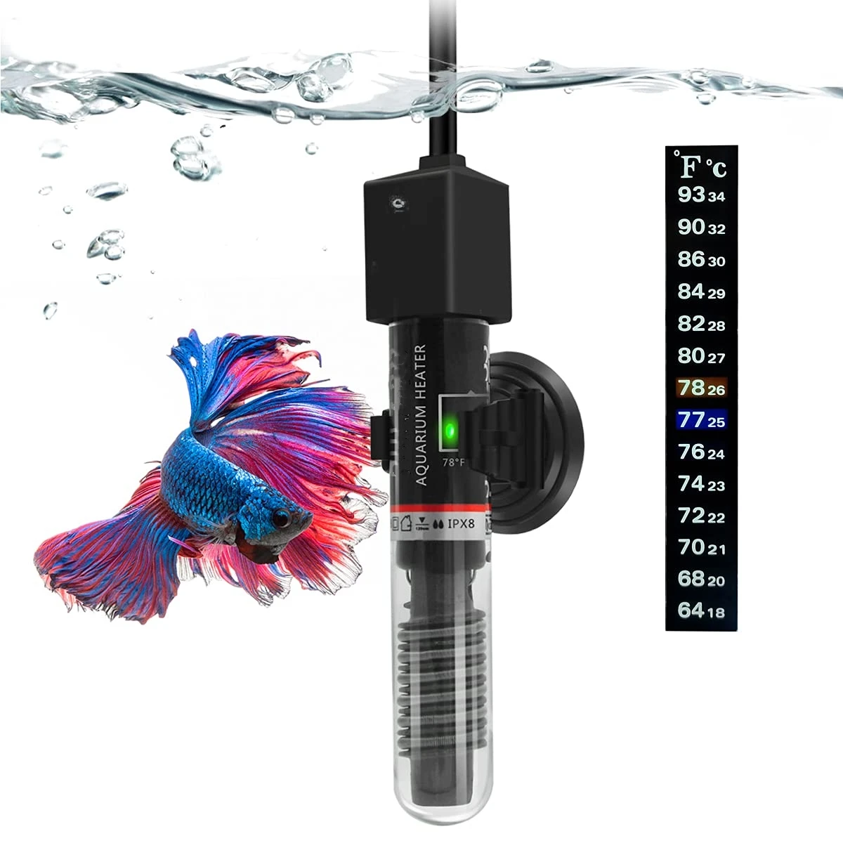 OEM ODM 25w/100w/300w/500w Fish Tank Automatic Water Thermostat Heating ...