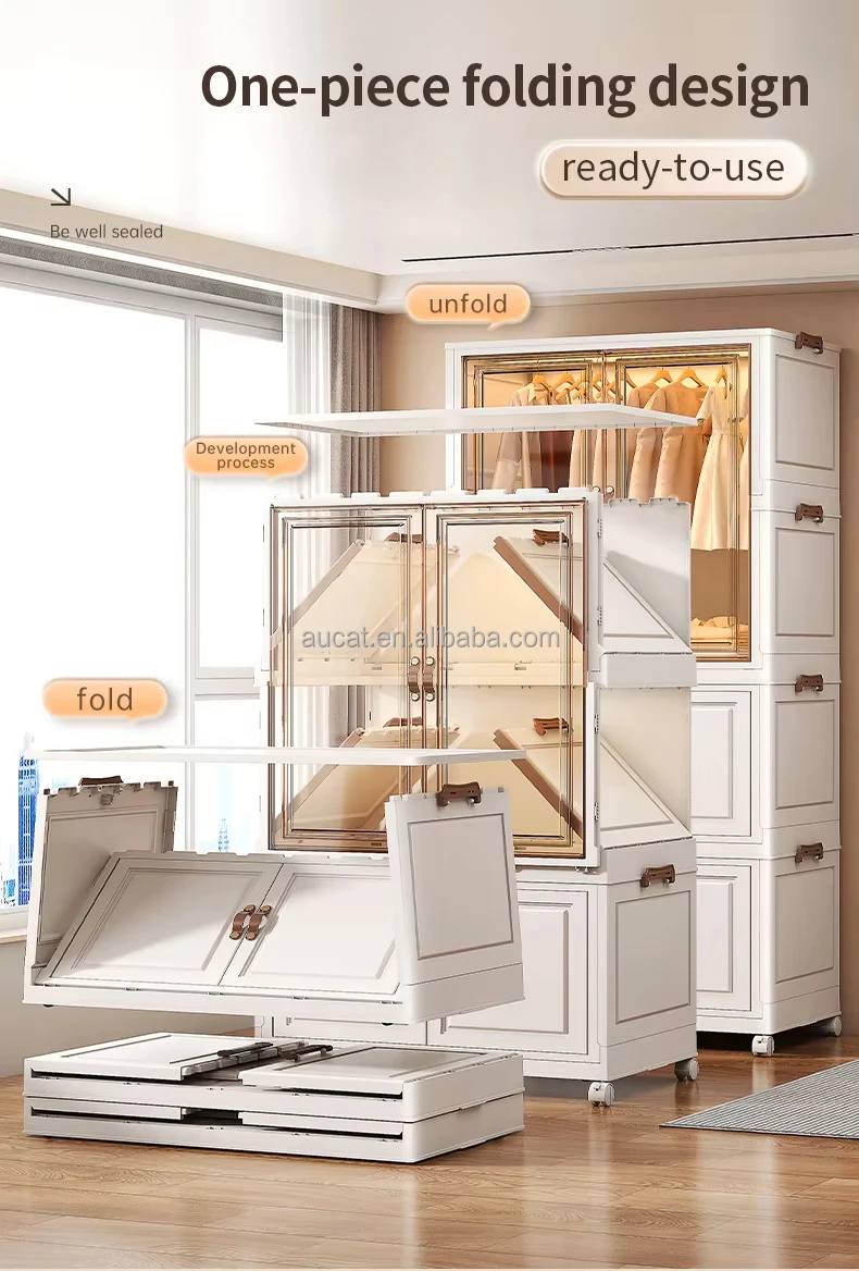 Foldable Plastic Wardrobes for Kids - Portable & Space-saving