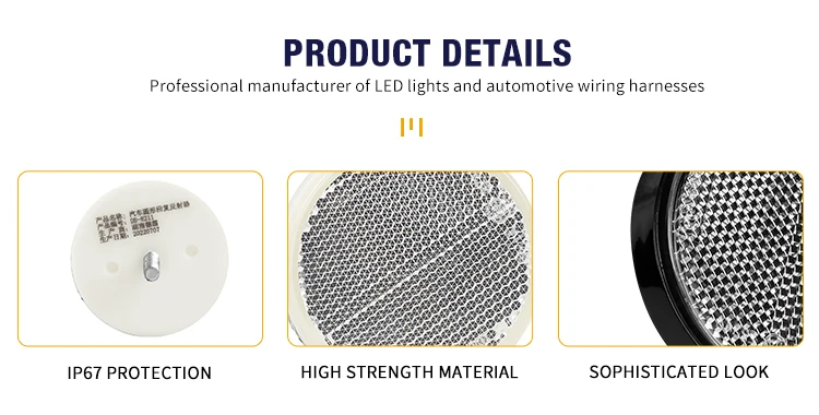 High Quality 2 Inch White Color Pmma Circular Truck Trailer Car Warning ...