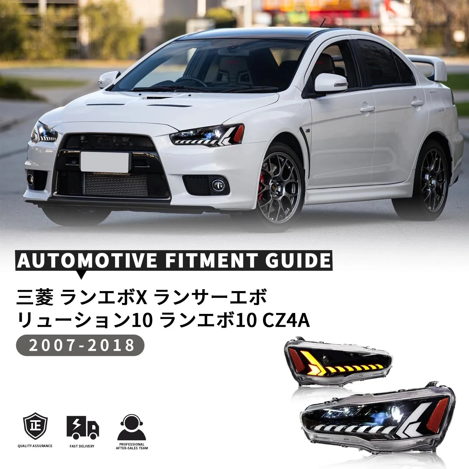 Car Headlight For Mitsubishi Lancer Evo X 10th Gen 2008-2020 Front Lamp ...