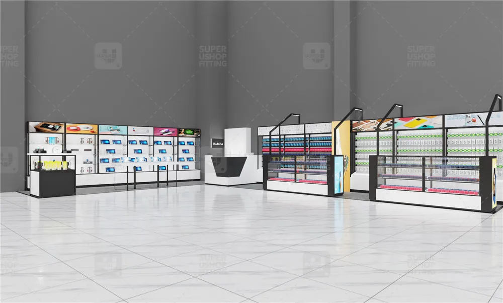 Customized Glass Computer Wall Shelves for Modern Displays