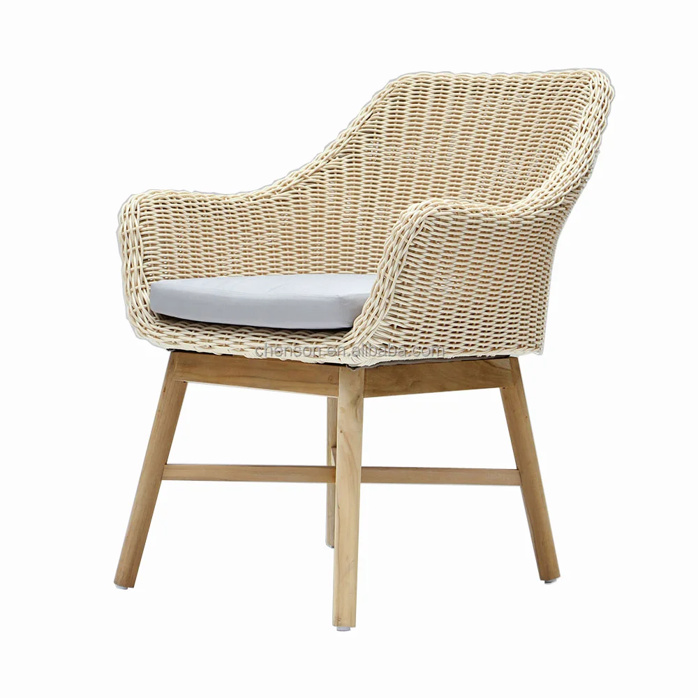 Pe Round Rattan Teak Wood Leisure Chair Patio Rattan Bistro Chair - Buy ...