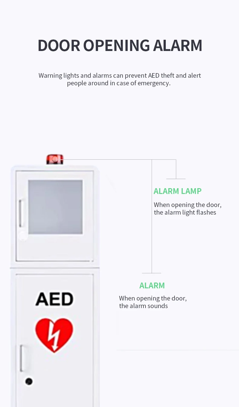 Automated External Defibrillator Box Standing Aed Cabinet With Alarm ...