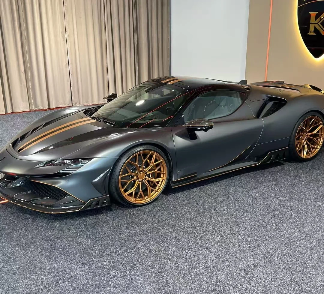 For Ferrari SF90 Carbon Fiber Body Kit SF90 KY-style Front Lip Diffuser ...