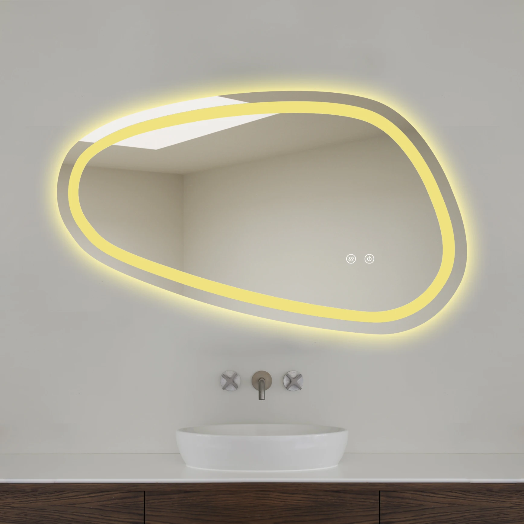 High Quality LED Mirror Mist Eliminator Amplifying Smart Touch Screen ...