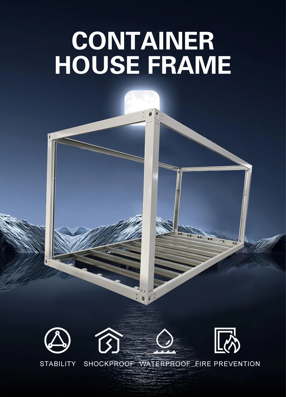 20 Ft Shipping Container House Steel Structure Galvanized Prefab Frame ...