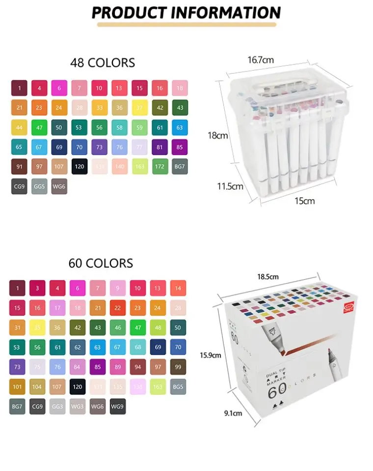 Khy Colours Pack Colors Alcohol Of 168 204 206 320 262 Color Markers ...