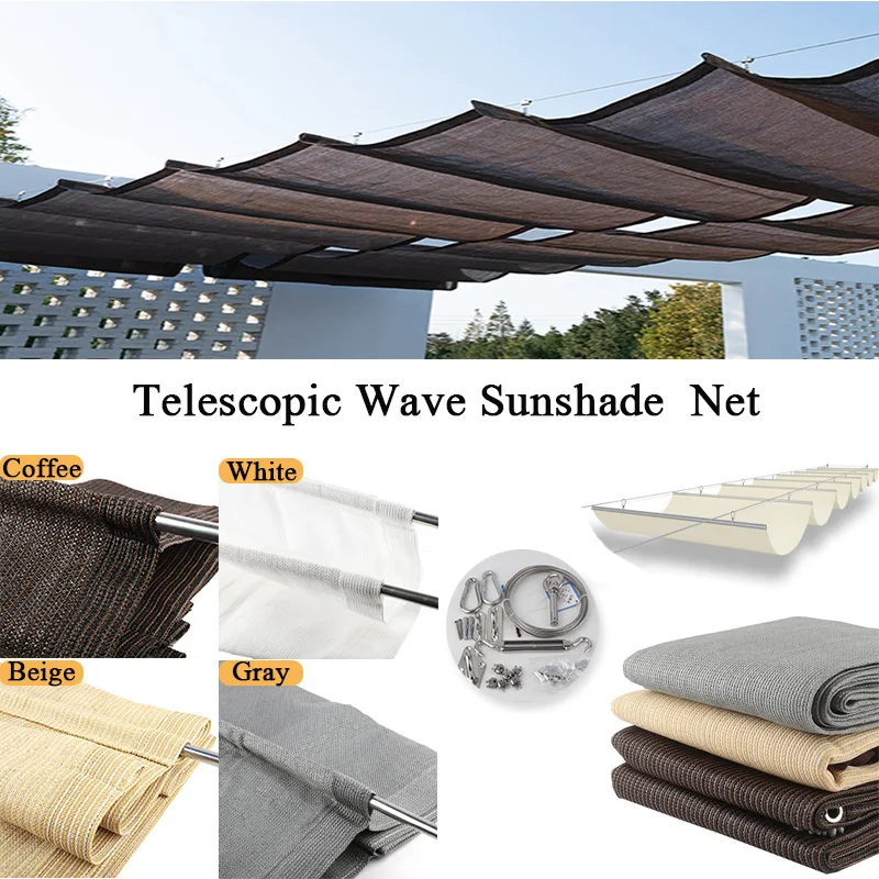 11 Types Telescopic Wave Sunshade HDPE Shading Net Anti-UV Customize ...