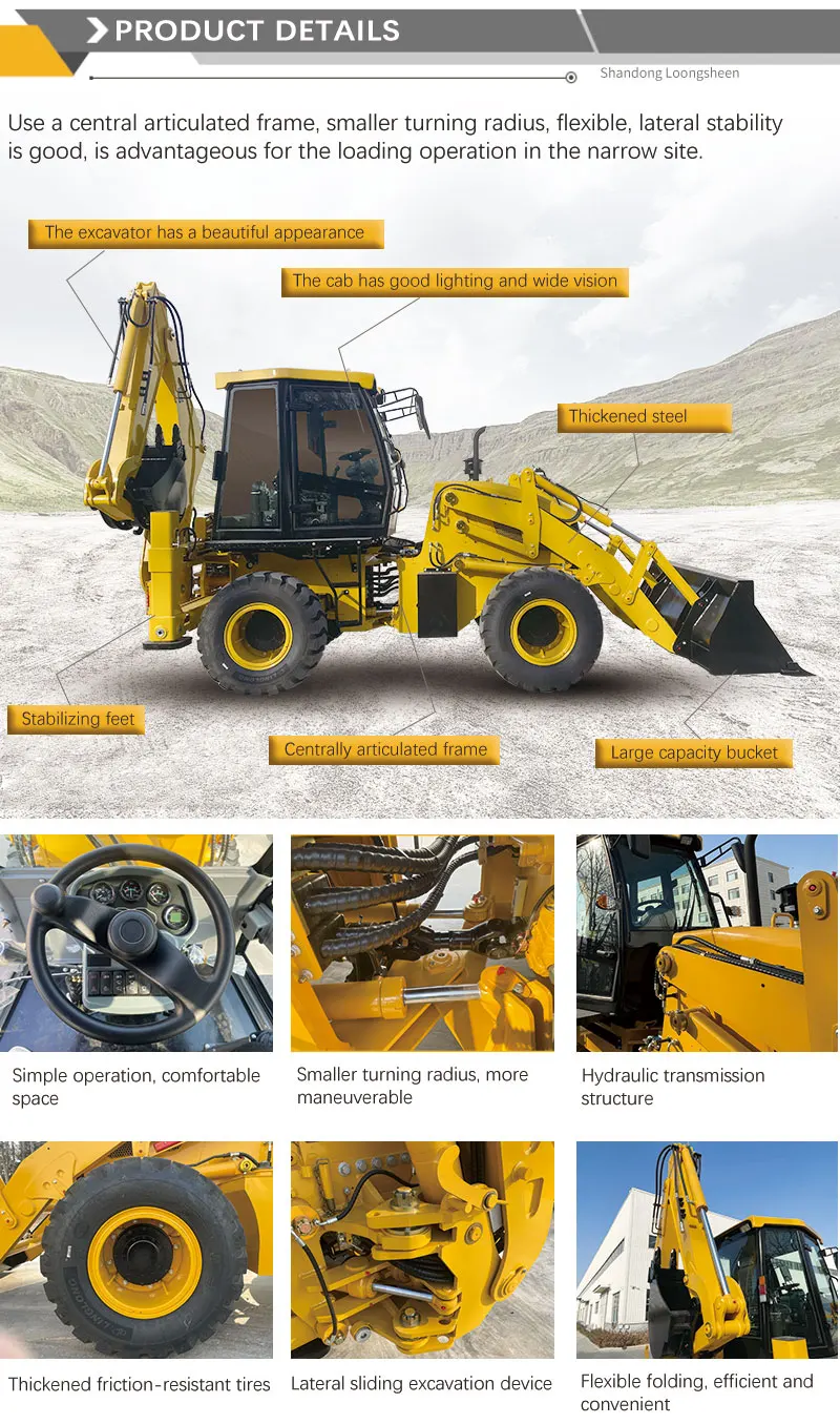 Free Shipping EPA China Wholesale 4x4 Wheel Drive Mini Backhoe Loader ...