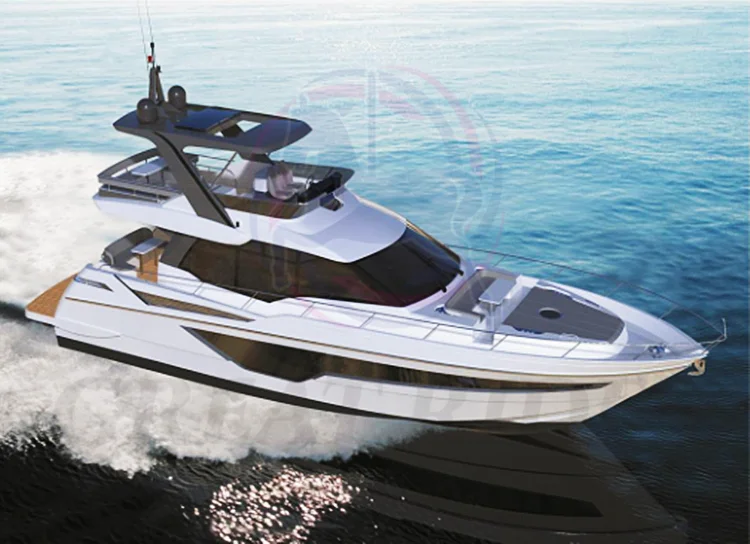Big Three Floor Dual Diesel Engine Deep V-shaped Hull Boat Fiberglass ...