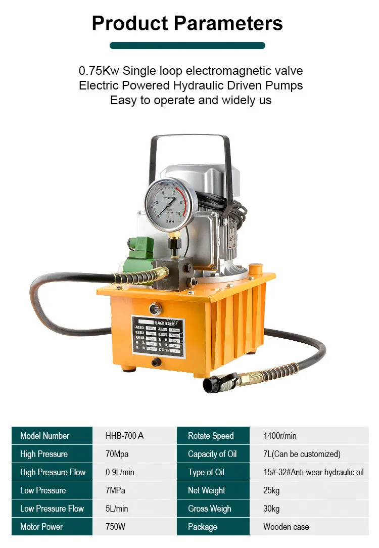 Hhb-700a Factory 700 Bar High Pressure Hydraulic Pump Electric Oil Pump ...