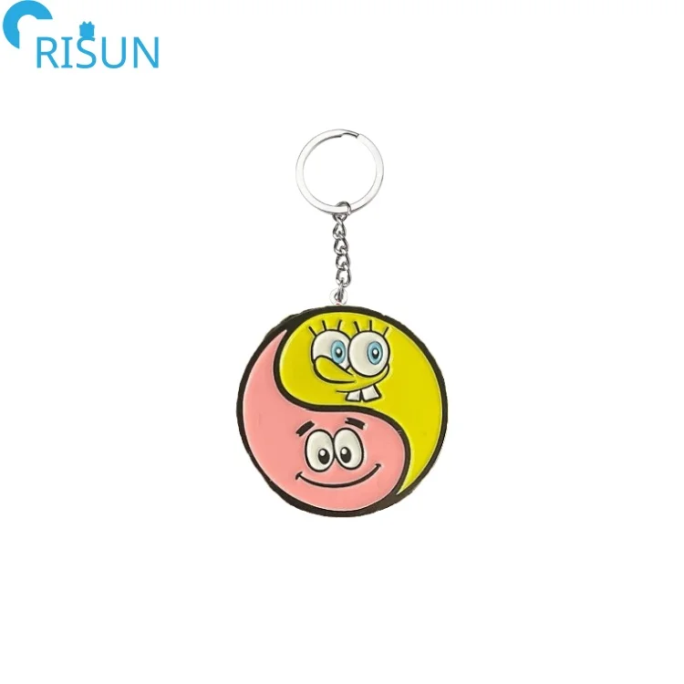 Customized 3d Metal Enamel 3d Spongebob Squarepants Keychains Keyrings ...