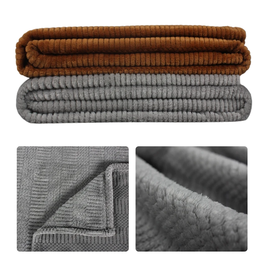 Eco-friendly Super Soft Polyester Jacquard Flannel Fleece Throw Blanket ...