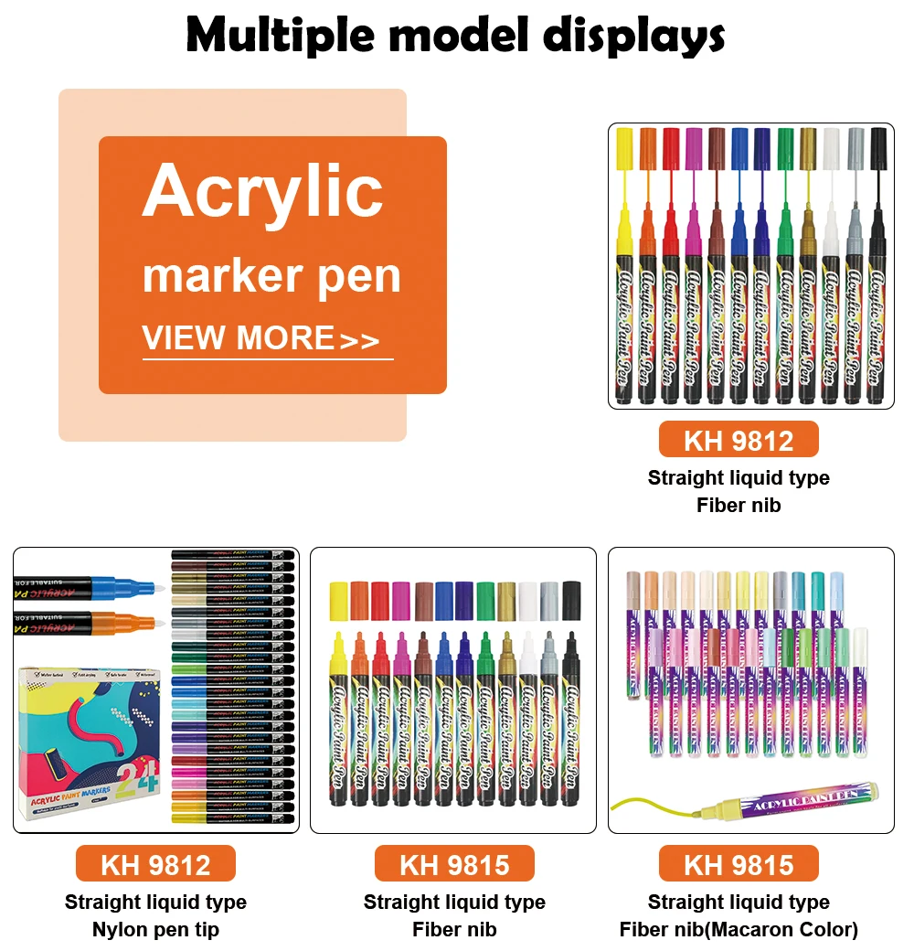 KHY Custom Logo and Package Wholesale Waterproof Dual Tip Acrylic Paint ...