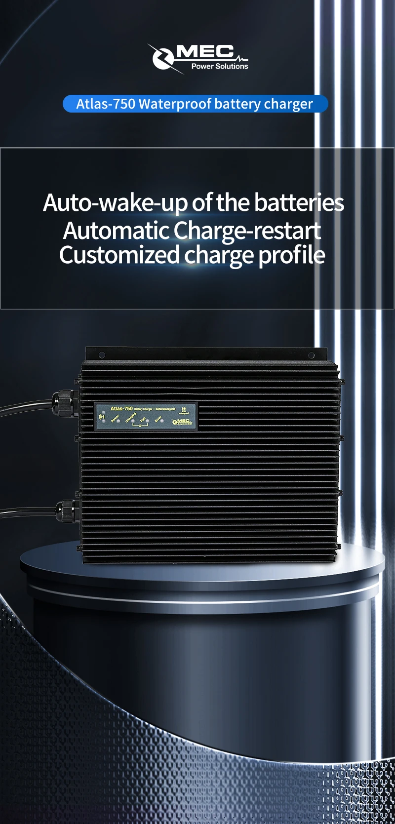 Atlas-750 Ev Battery Charger Ip65 Waterproof Golf Cart Battery Chargers 48v Lifepo4 Battery ...