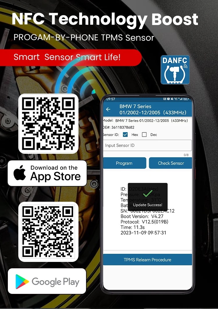 2024 NFC TPMS Sensors - Reliable Tire Pressure Monitoring