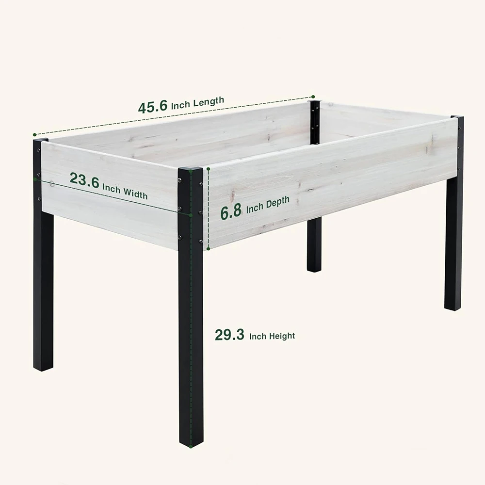 Raised Garden Bed Wooden Rectangular Garden Planter Box Elevated ...