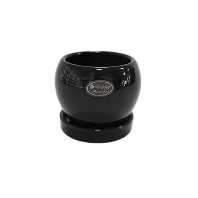 Round Spherical Simple Classic Ceramic Glazed Flower Pot Tabletop Multi ...