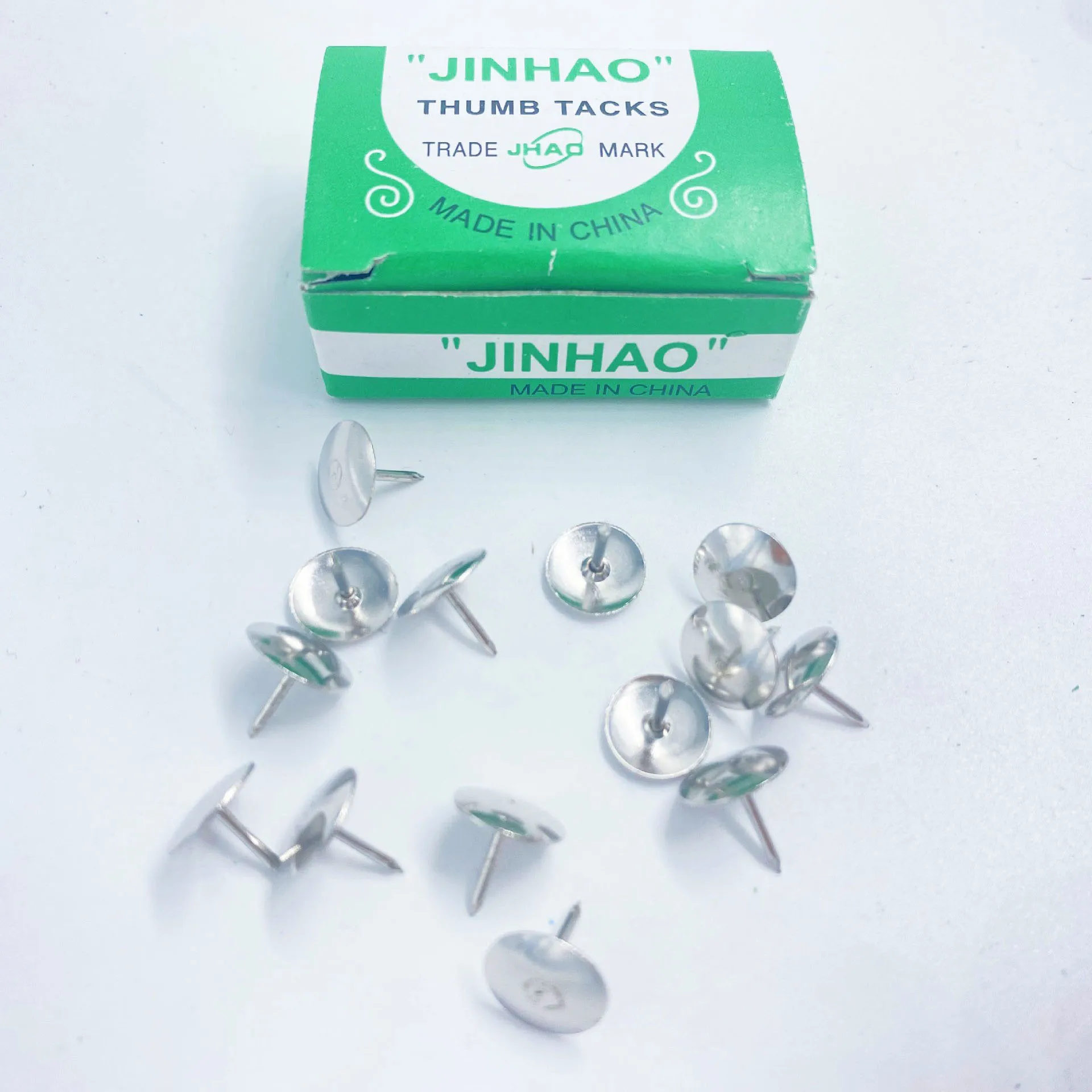 Jinhao Thumb Tacks - Durable Silver Metal Office Supplies