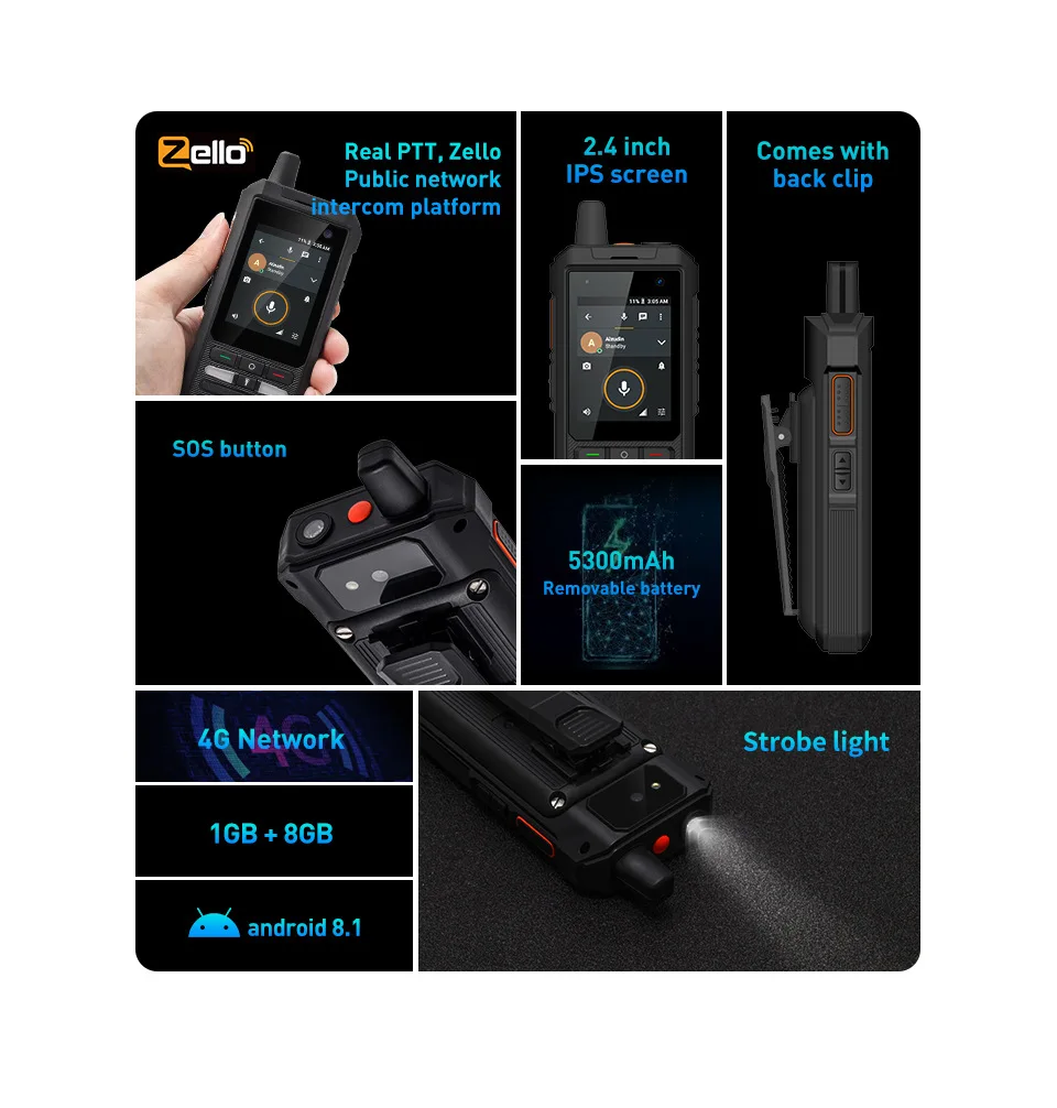 4g Lte Walkie Talkie Professional Gps Zello Wifi Outdoor Mountaineering ...