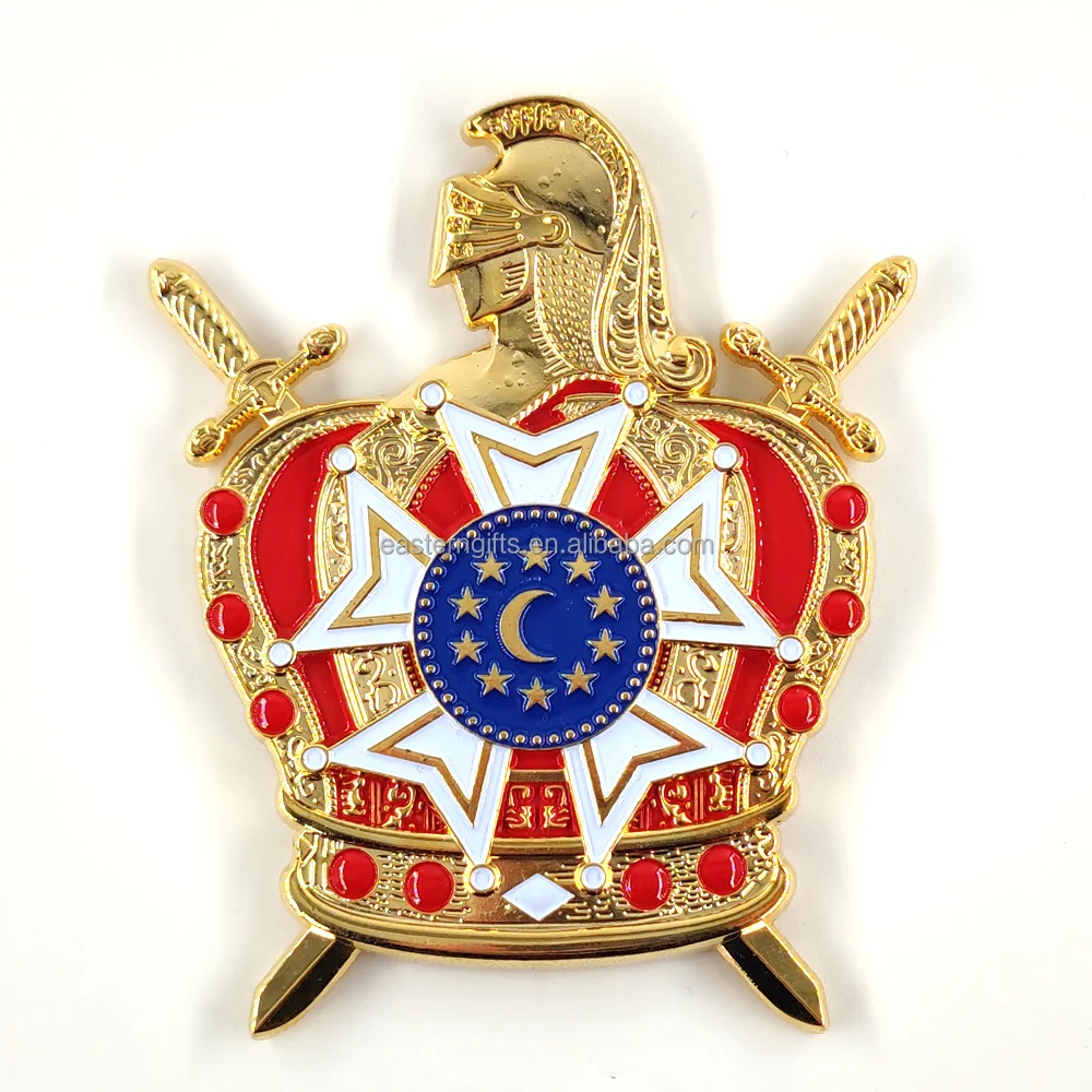 Metal Craft Demolay Logo Car Badge - 3" Cut Out Emblem