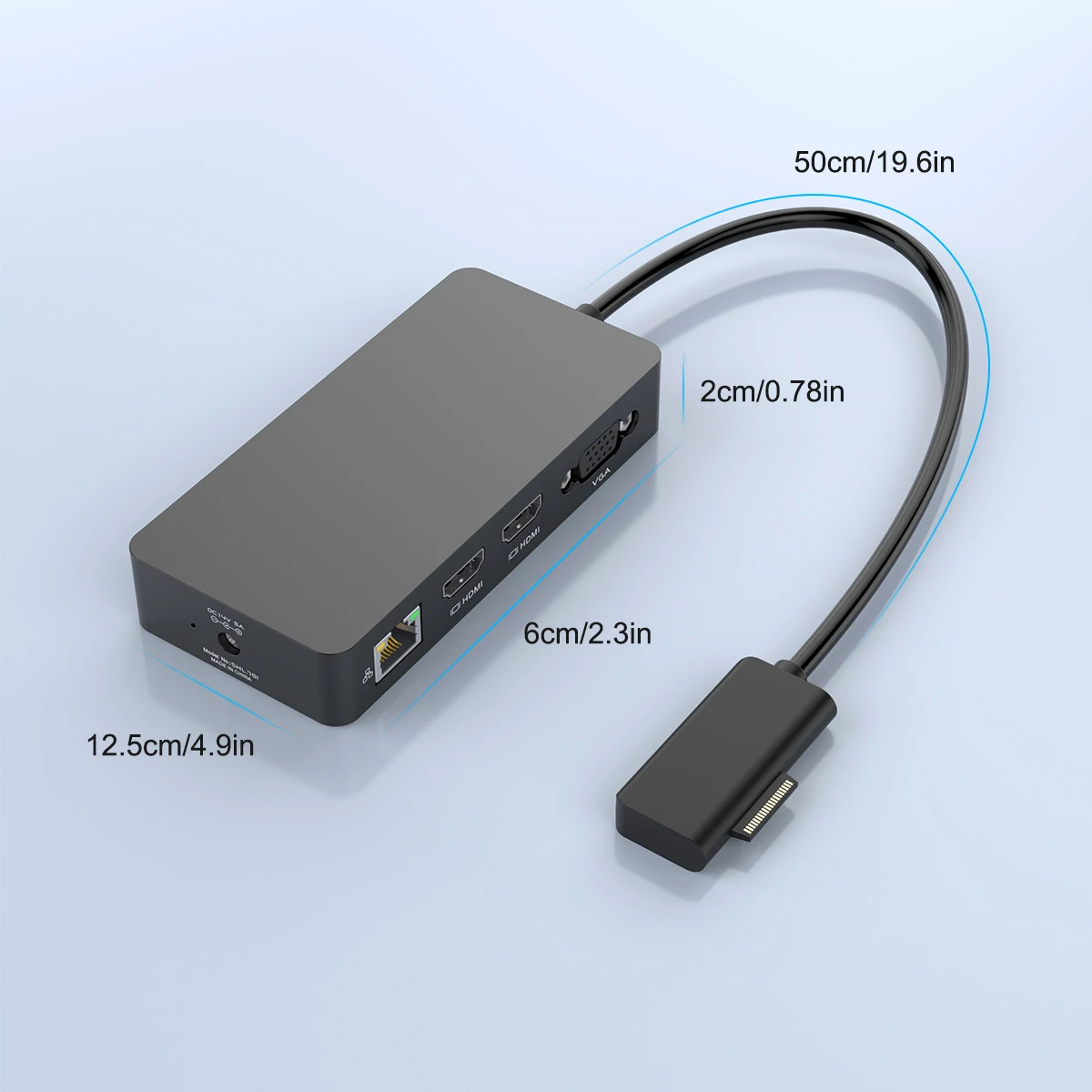 Double Mini Display Hub Gigabit Ethernet 96W Power Supply