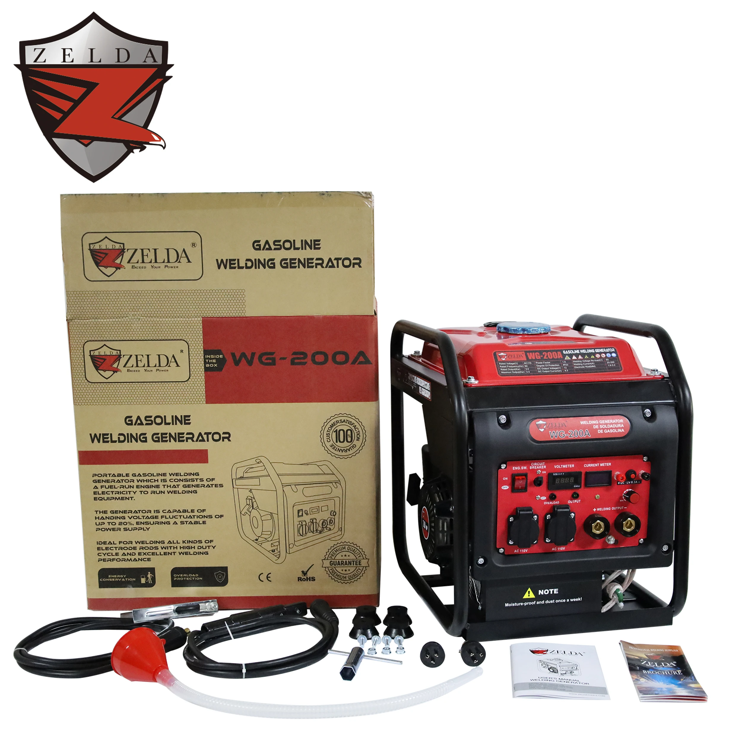 200A MMA Petrol Engine Driven Arc Welder - 7HP Motor Generator for ...