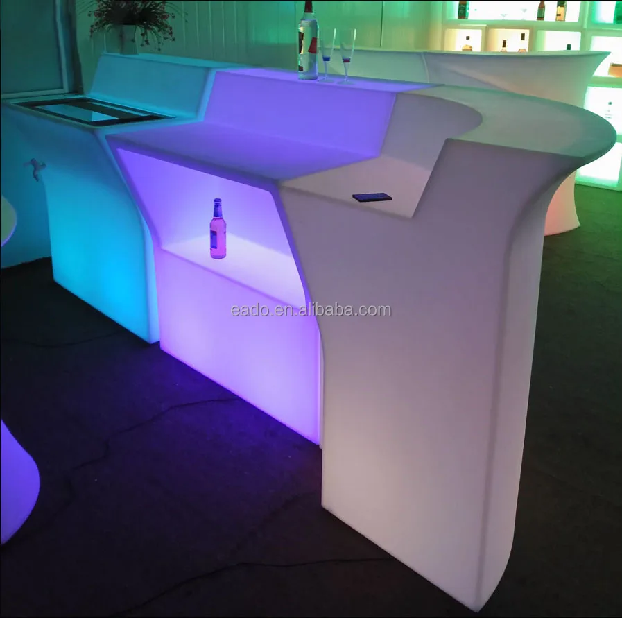 Led Plastic Portable bar Counter Furniture Straight Led Mobile bar ...
