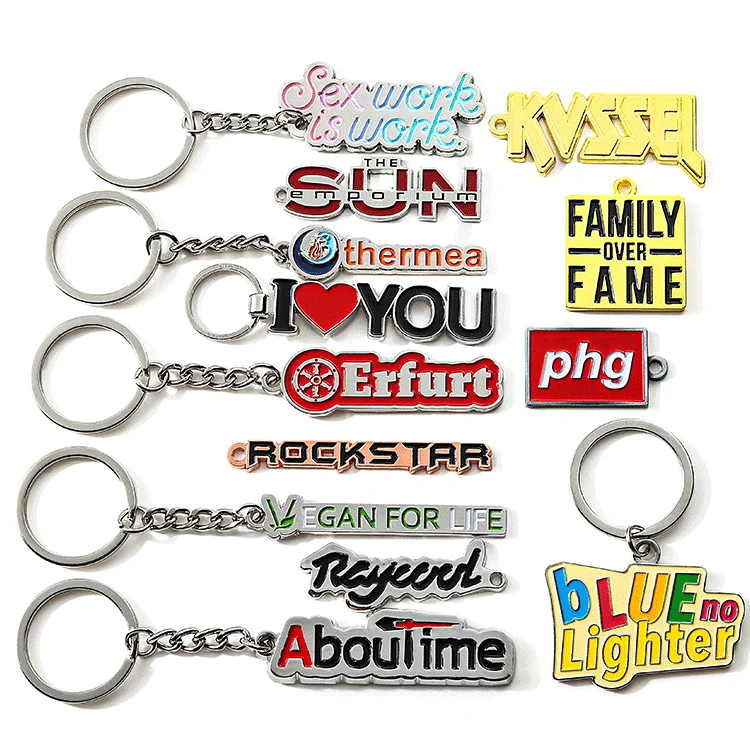 Promotional Gifts Made School Design Logo Silver Keychain Custom Hard ...