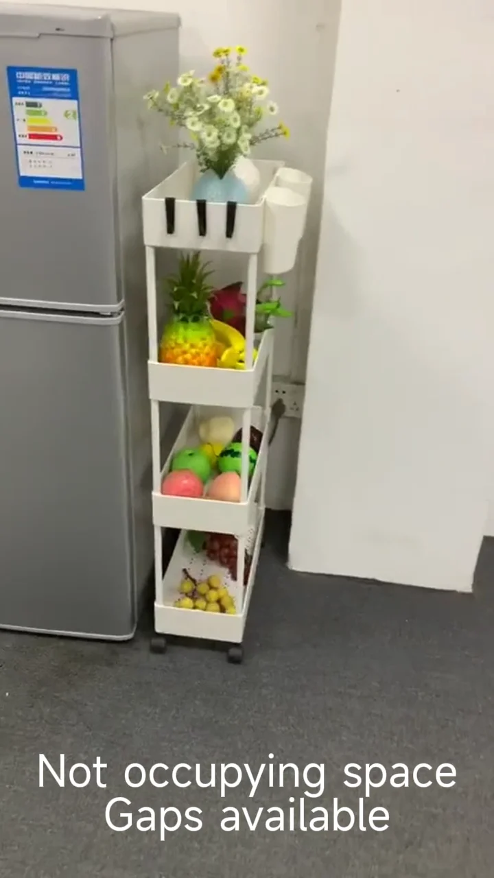 Multilayer Plastic Utility Storage Trolley Space Saving Movable ...