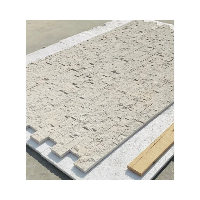 Lymra Limestone White Split Face Ledger Panel Wall Fireplace Decorative ...