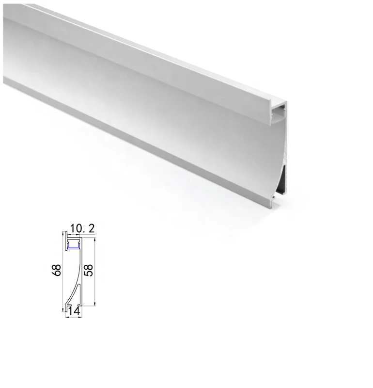 Baseboard LED Lighting Profile, LED Recessed Baseboard Lighting Channel ...