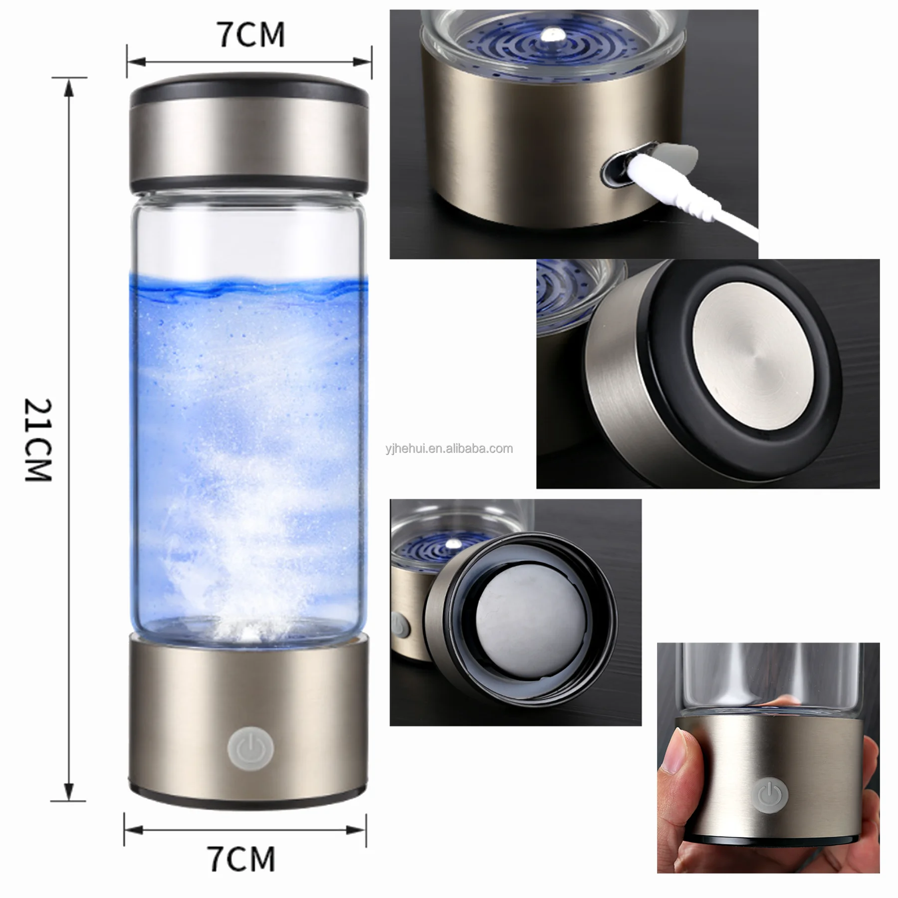 Factory Custom 420ml Portable and Rechargeable Hydrogen Water Bottle ...