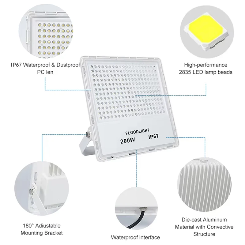 200w High Bright Reflector LED Garden Flood Light - 50000h