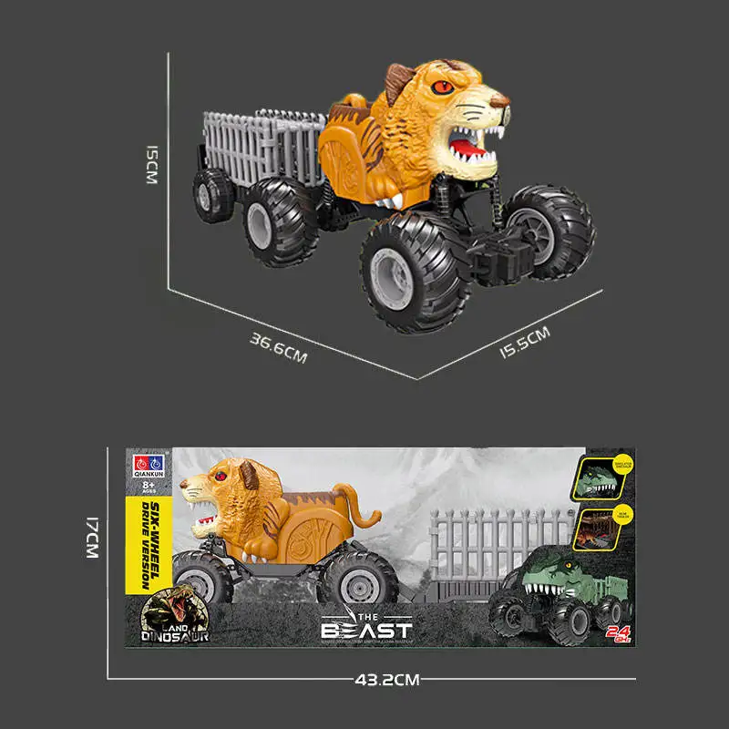Simulation Lion Tiger Rc Stunt Truck Toys 2.4g Animal Remote Control ...