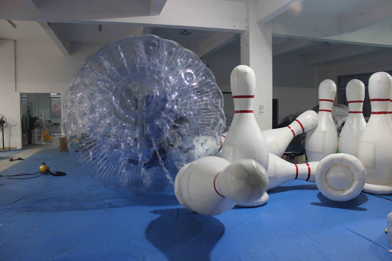 Outdoor Crazy Grounder Games Inflatable Human Bowling Pin Ball Set Up Large Inflatable Bowling ...
