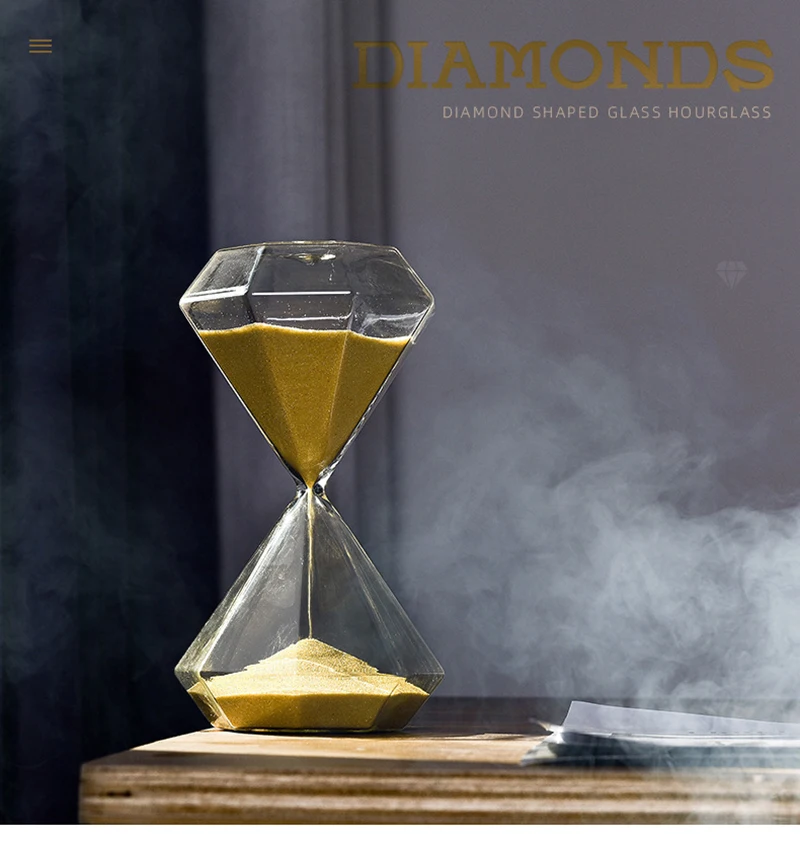 5/15/30min Diamond Shaped Timer Hourglass Customised Sand Colours ...