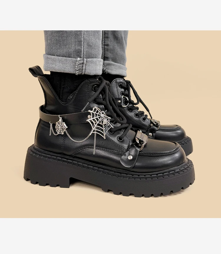 Original Design Individual Punk Black Martin Boots Trendy Female Woman ...