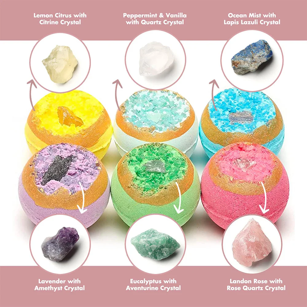 Wholesale Healing Crystal Bath Bomb Set Of 6pcs - Buy Bubble Bath Bombs ...