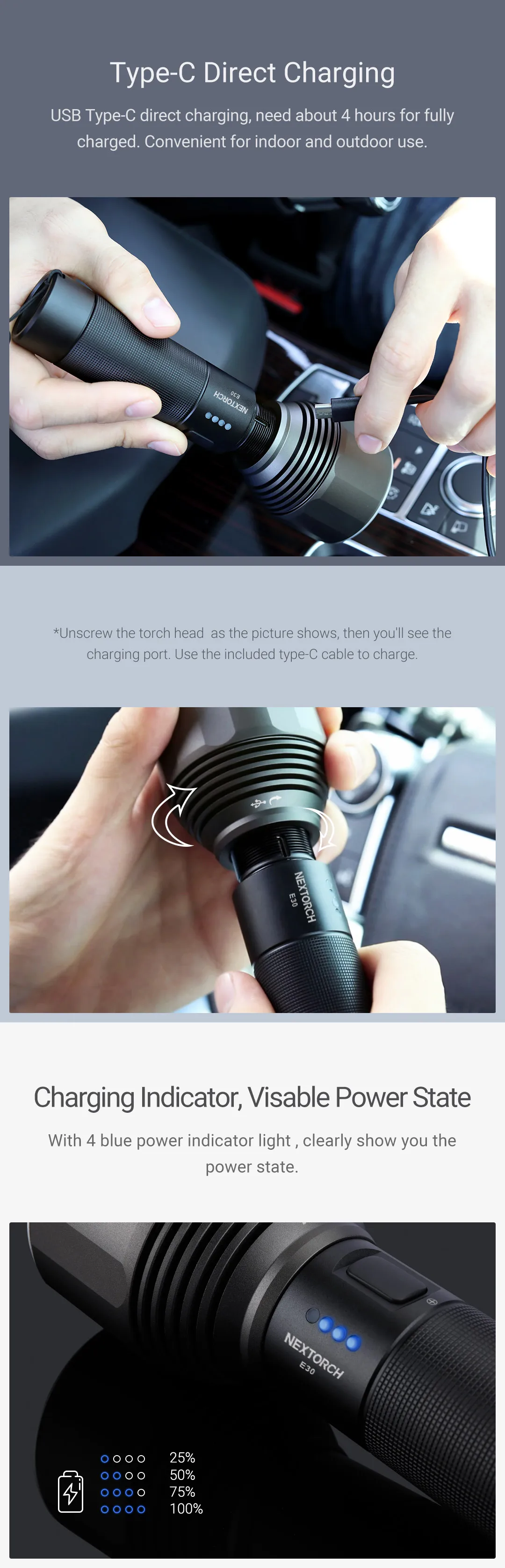 Torch Flash Light Nextorch E30 - 2000 Lumen Camping Light