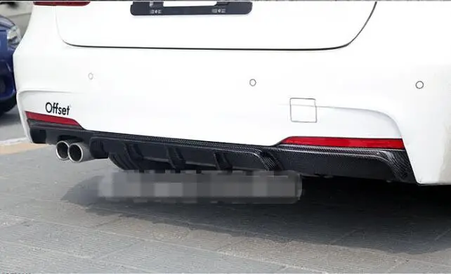 JCSPORTLINE Carbon Fiber F30 Rear Diffuser Lip for BMW 3 Series M-TECH ...