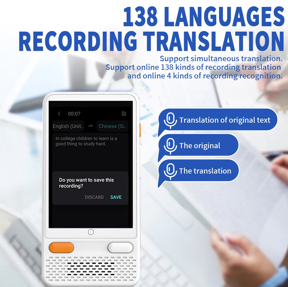 S85 Voice Translator Device - 138 Languages & 3.5inch Screen