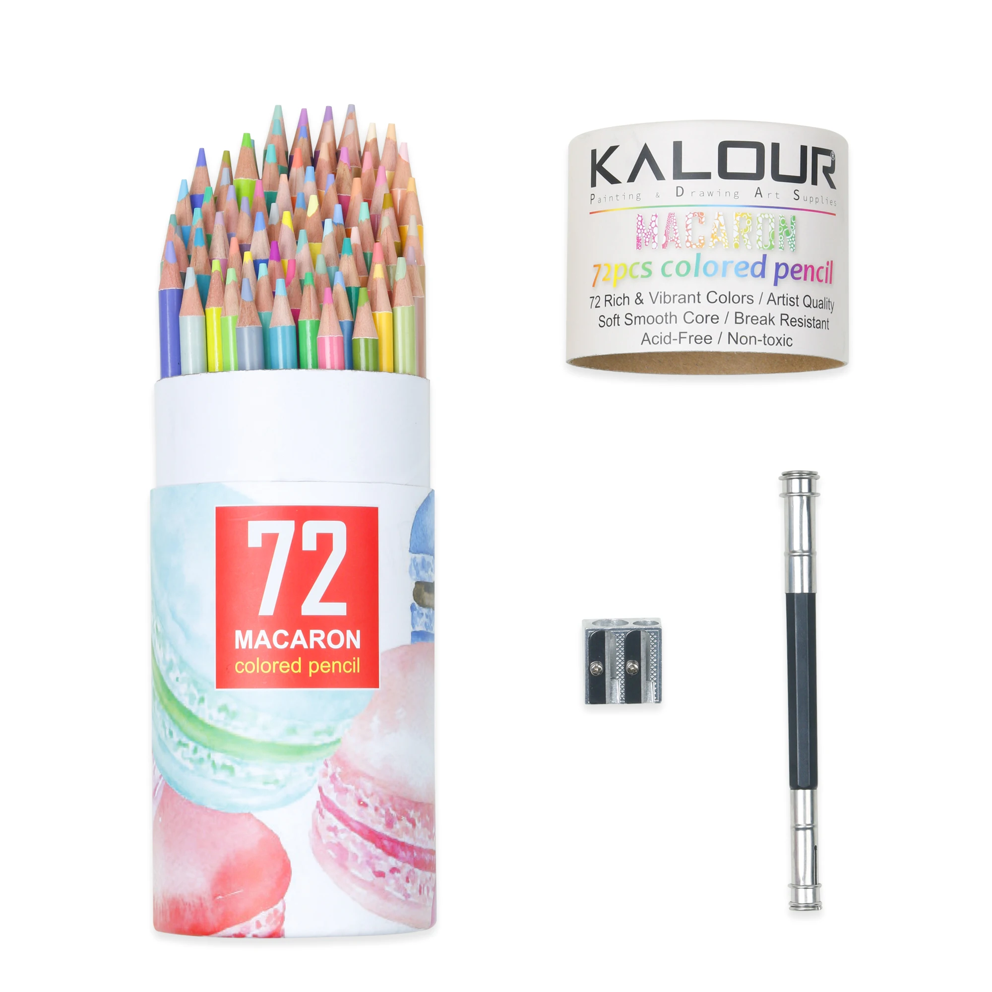 KALOUR Brand Hot Sale Premium Soft 72colors MACARON Colored Pencil Set