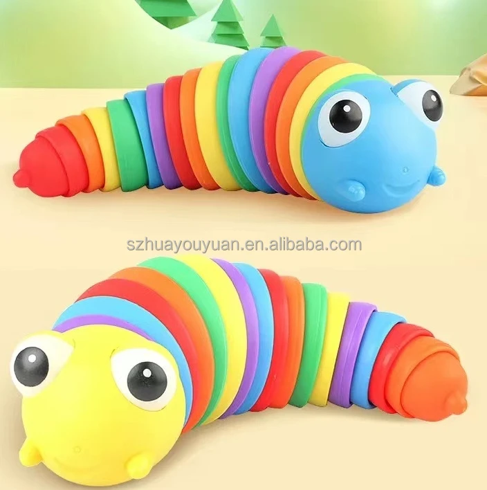 Funny Colorful Caterpillar Toys Decompress Kids Baby Toys Slugs ...