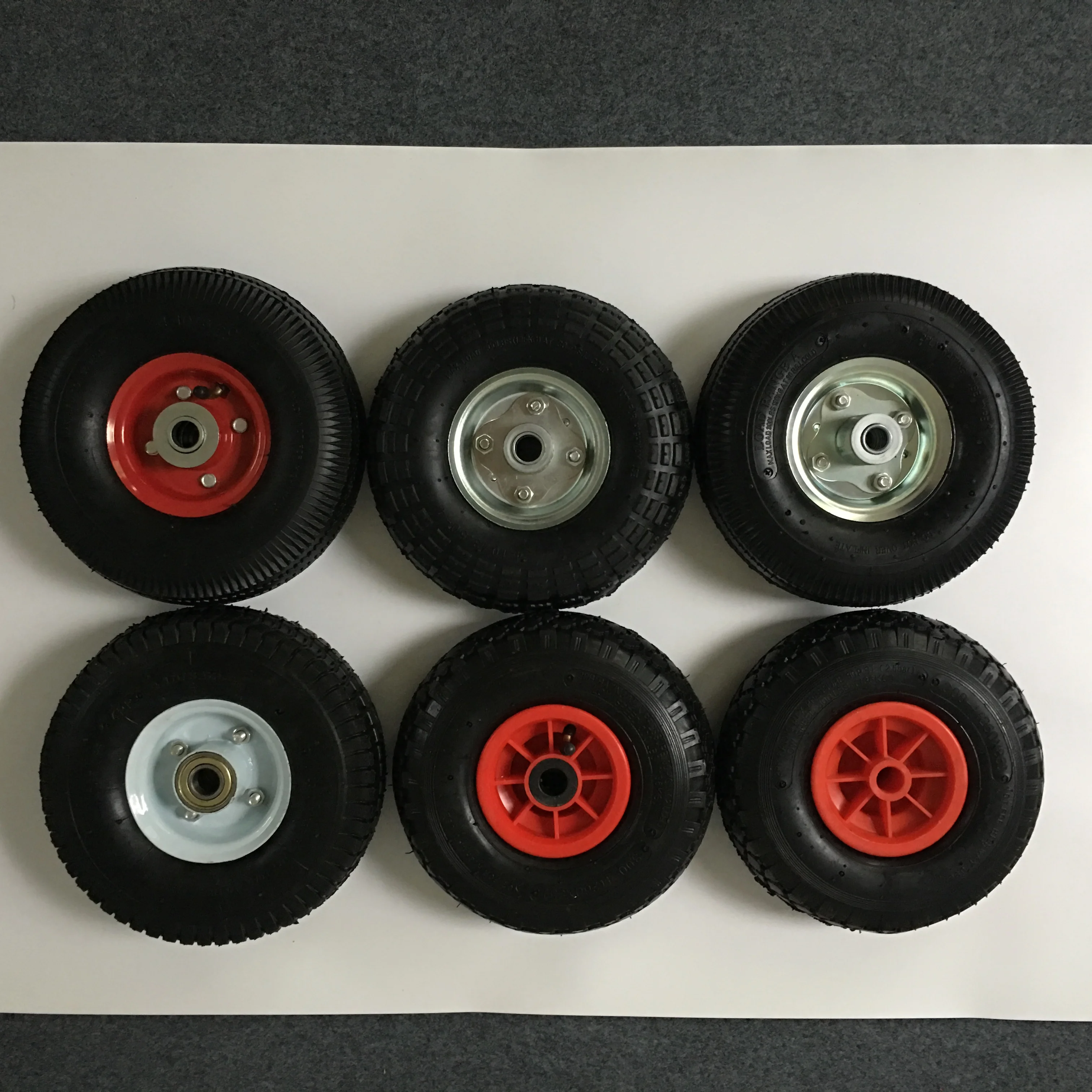 8 Inch Pneumatic Rubber Wheel With Bearing For Wheelbarrow 3.50-4 - Buy ...